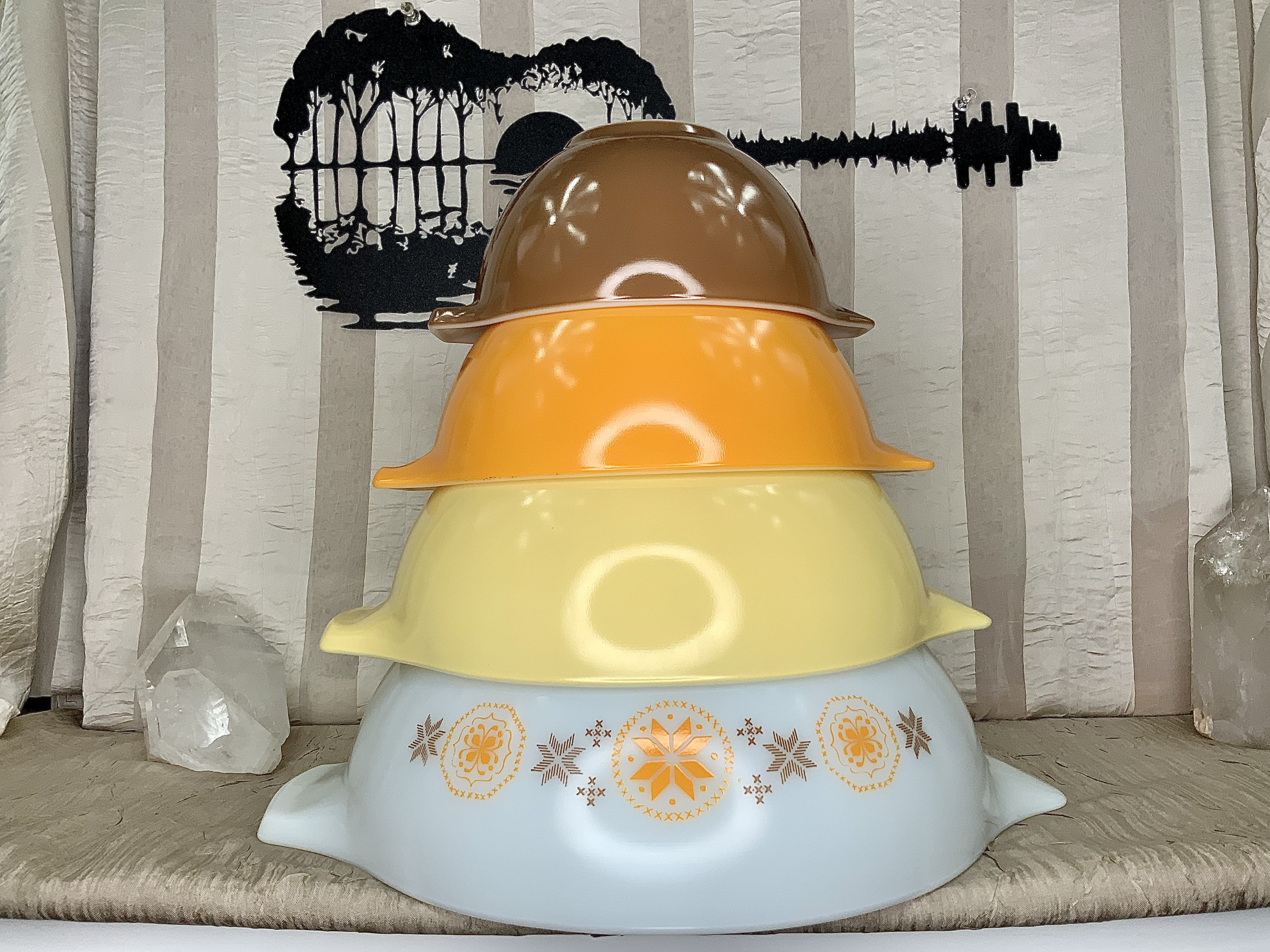 Vintage Pyrex Town & Country Cinderella Bowls, Set of 4 Mixing Nesting ...