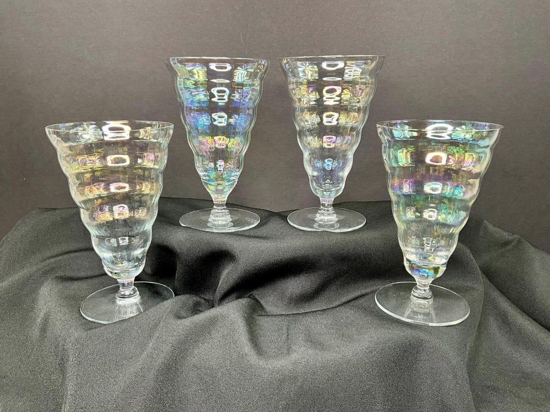 Utility Glass Works Cambodia Ware Iridescent Ice Tea Glasses, Set of 4 ...