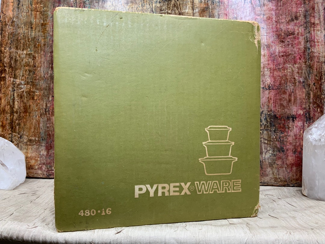 Vintage Pyrex Verde Casserole Set, New in Box, 480-16, Set of 3 ...