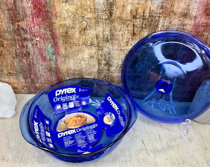 Vintage Pyrex Cobalt 2 Quart Casserole With Lid, New Open Stock, 024 ...