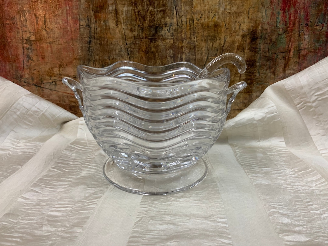Vintage Duncan Miller Caribbean Clear, Divided Mayonnaise Bowl With ...