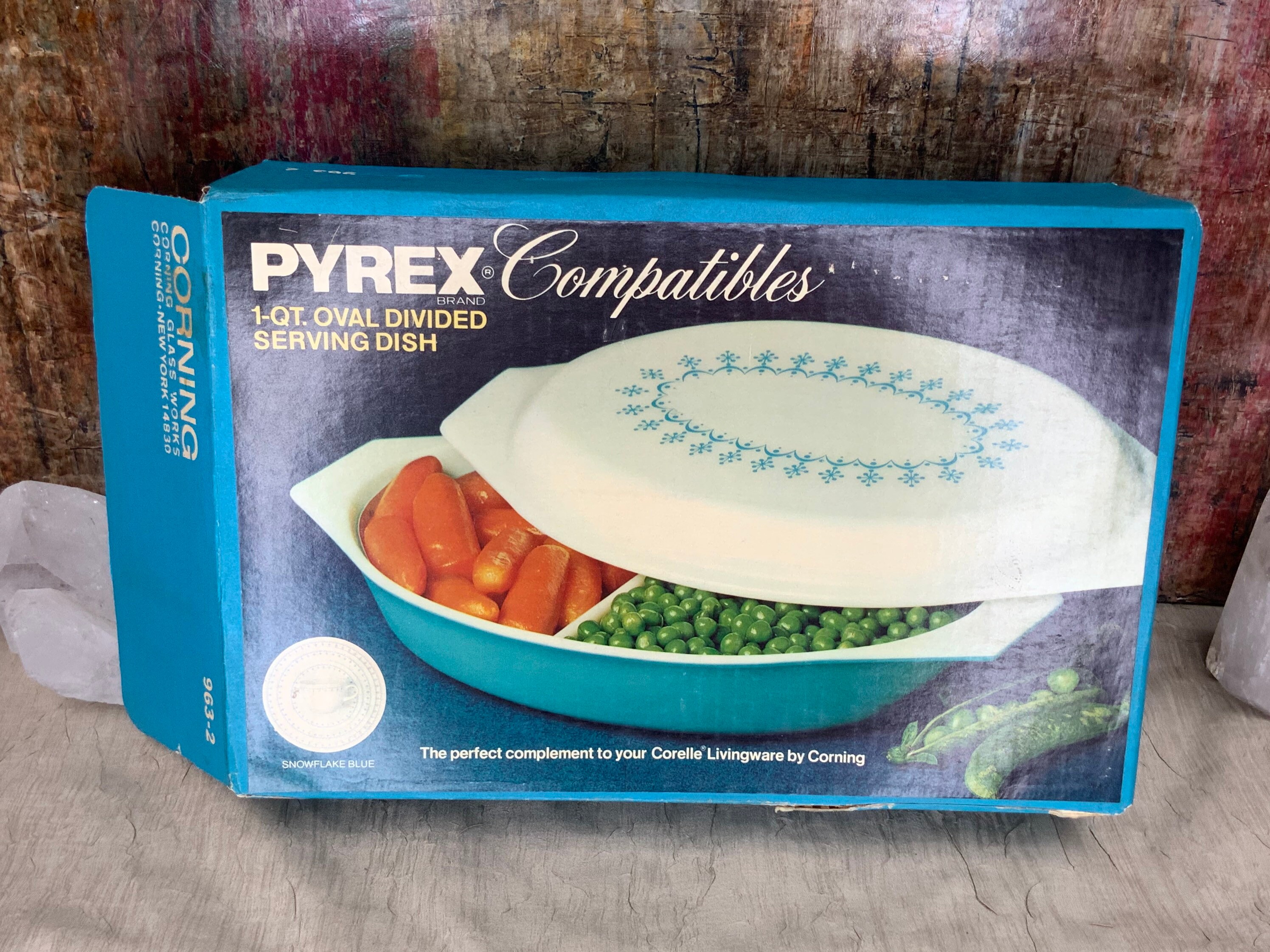 Vintage Pyrex Snowflake Blue Garland Divided Covered - Etsy