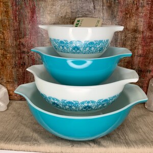 Vintage Pyrex Horizon Blue New in Box Cinderella Bowls, Set of 4 ...