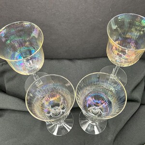 Utility Glass Works Iridescent Water Glasses Set of 4, UGWS-02 Stemmed ...