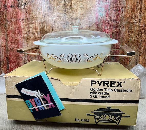 Vintage Pyrex Golden Tulip New in Box 2 Quart Covered - Etsy