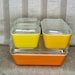Vintage Pyrex Daisy Refrigerator Set, Citrus Orange Yellow, New in Box ...