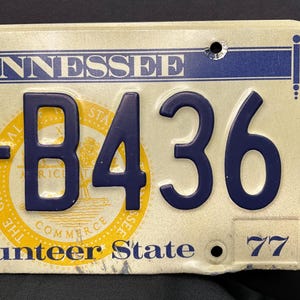 Vintage 1977 Tennessee License Plate: Smith County, Volunteer State - Etsy
