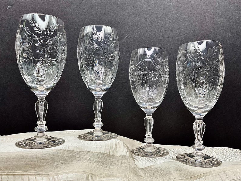Vintage Crystal Wine Cordials: Sloan Brothers Coronation Rock Cut ...