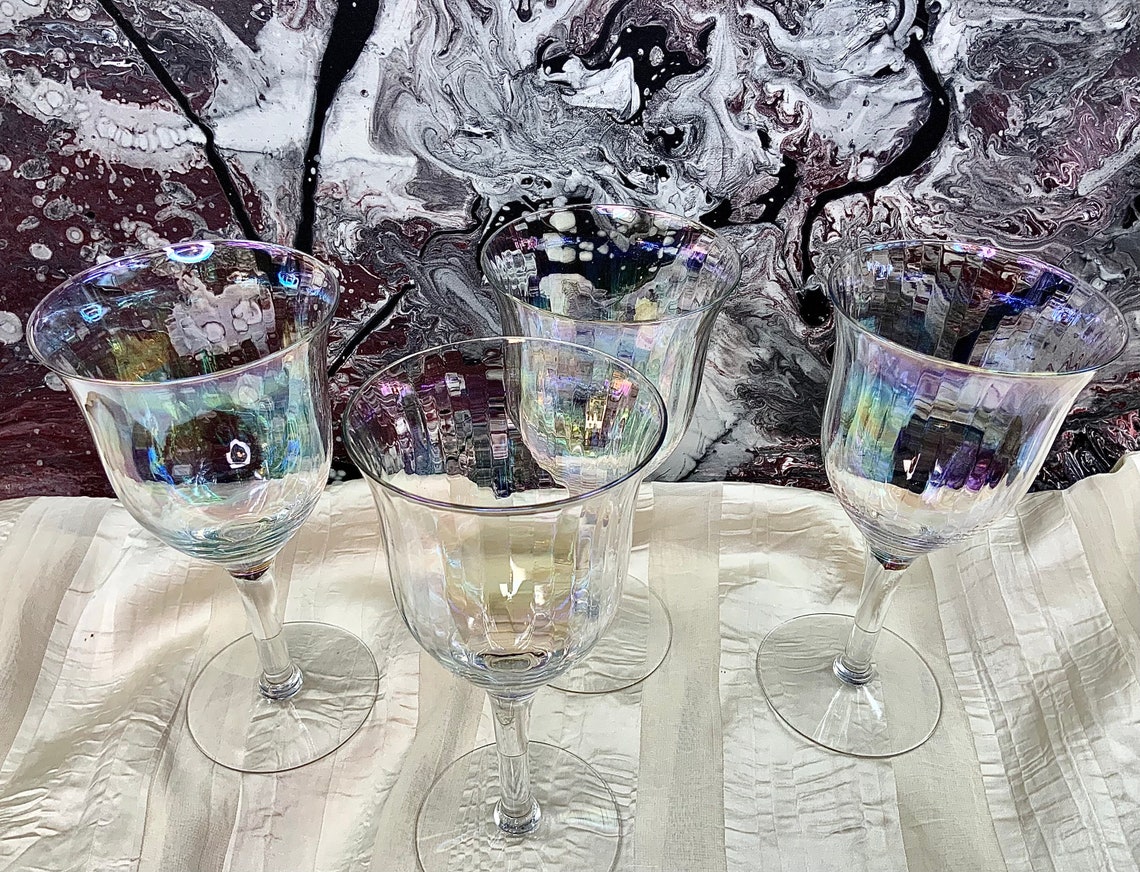 Utility Glass Works Iridescent Water Glasses Set of 4 UGWS-01 - Etsy