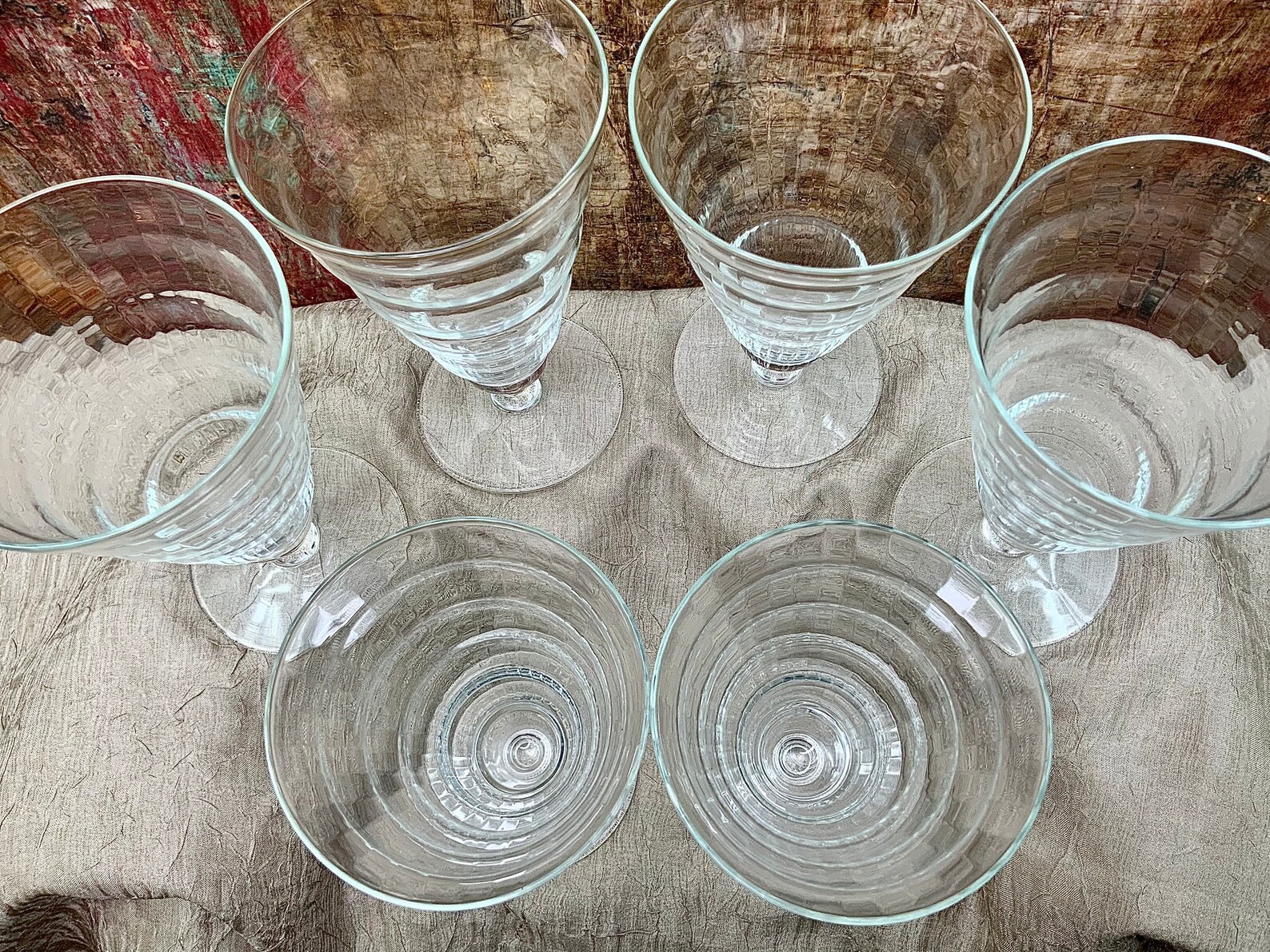 RARE Utility Glass Works Cambodia Ware Crystal Set of 6 Ice - Etsy