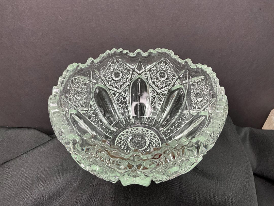 Vintage Quintec Clear Glass Bowl: L.E. Smith Mckee Console Bowl - Etsy