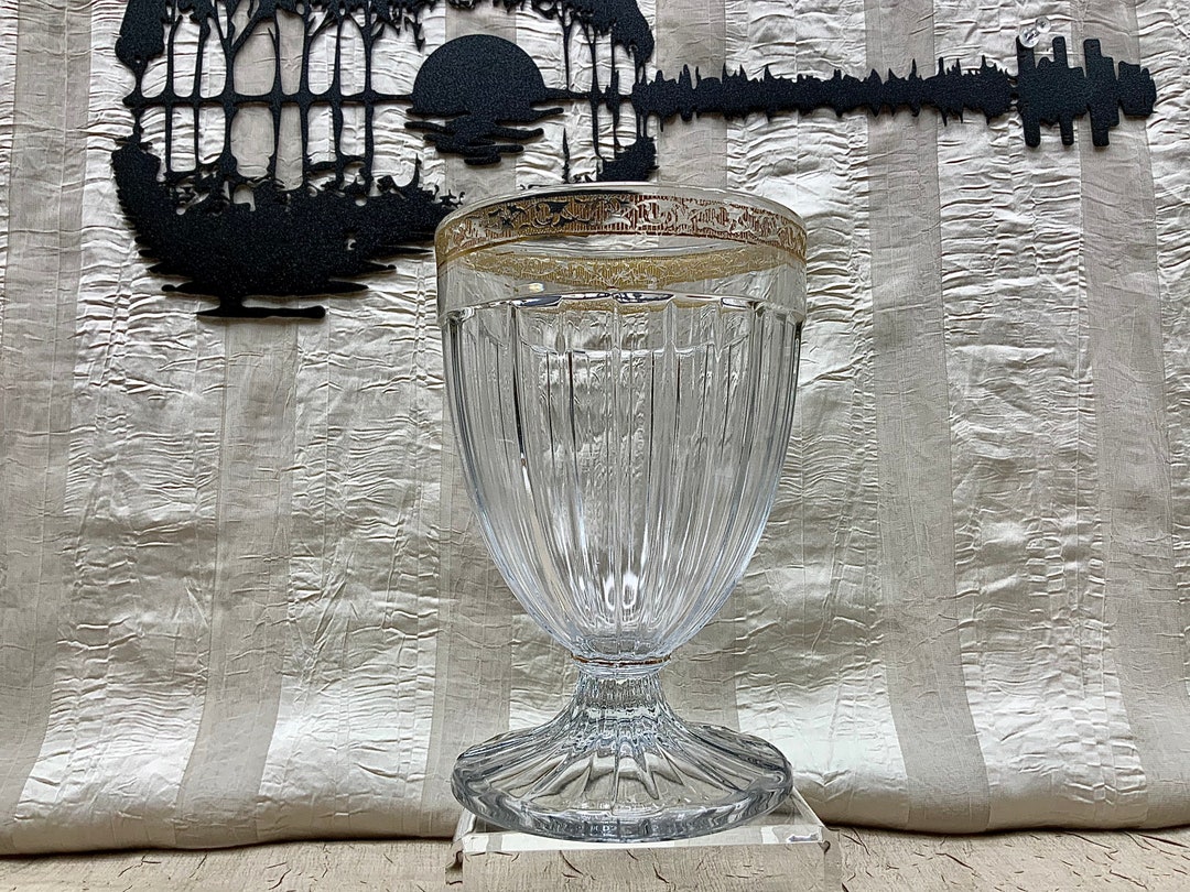 Heisey Recessed Panel 1 Lb Candy Jar (no Lid) With Gold Application - Etsy