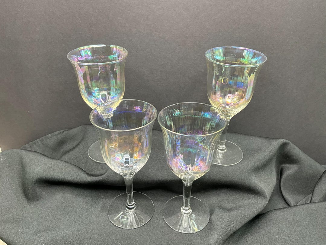 Utility Glass Works Iridescent Water/wine 8oz Glasses Set of 4 UGWS-02 ...