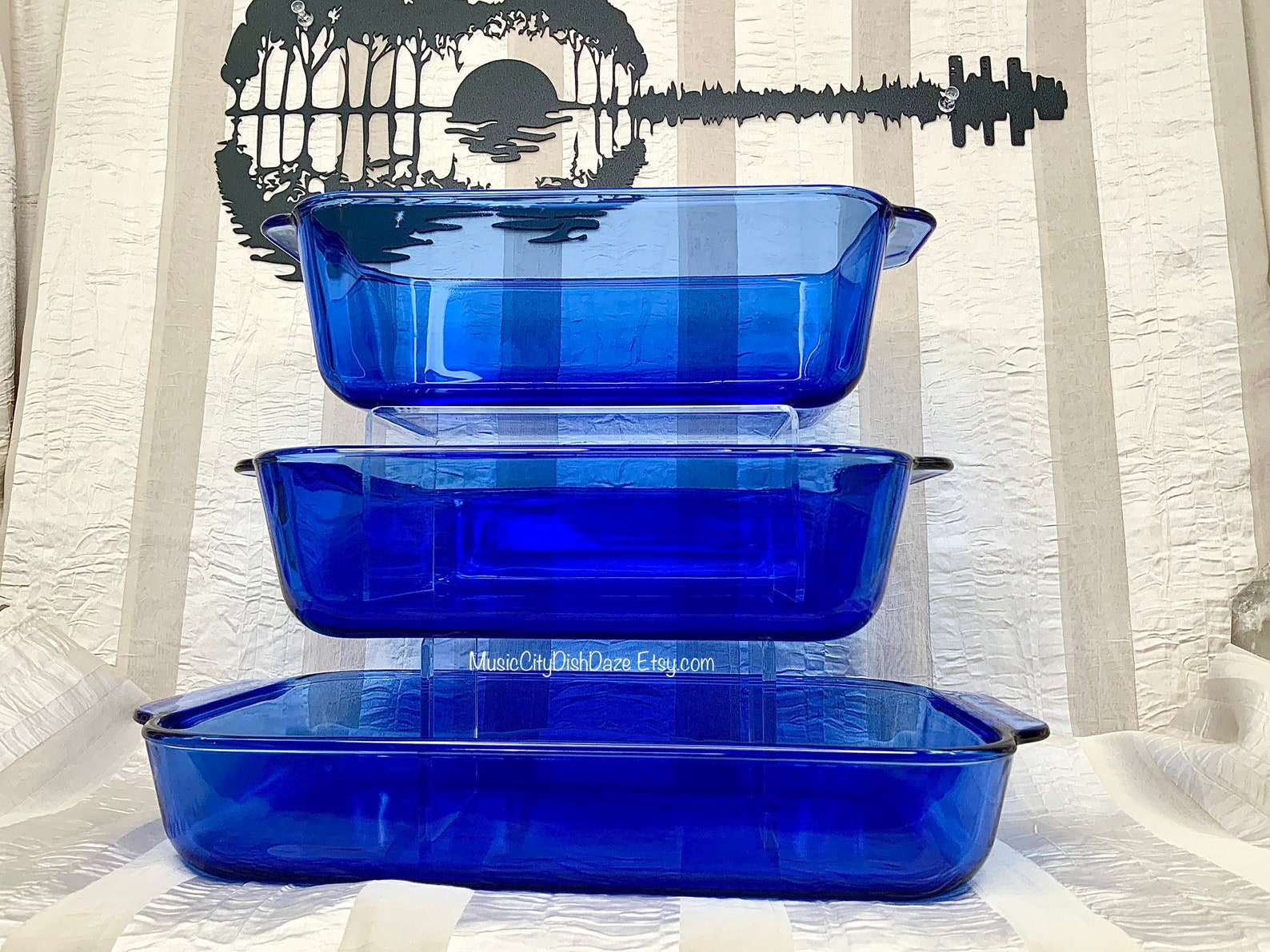 Vintage Pyrex Cobalt Blue Glass Baking Set New in Box 6 - Etsy