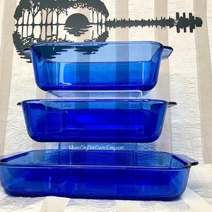 Vintage Pyrex Cobalt Blue Glass Baking Set New in Box 6 - Etsy