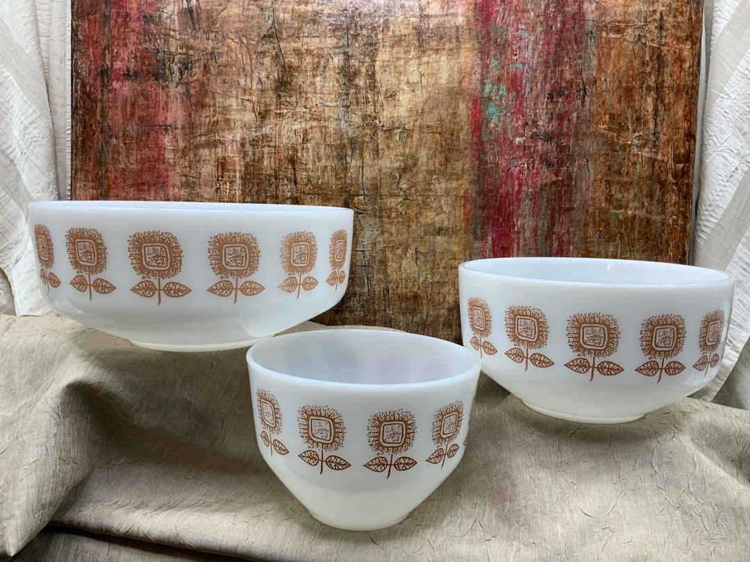 Vintage Federal Milk Glass Cookware, Set of 3, Federal Glass ...