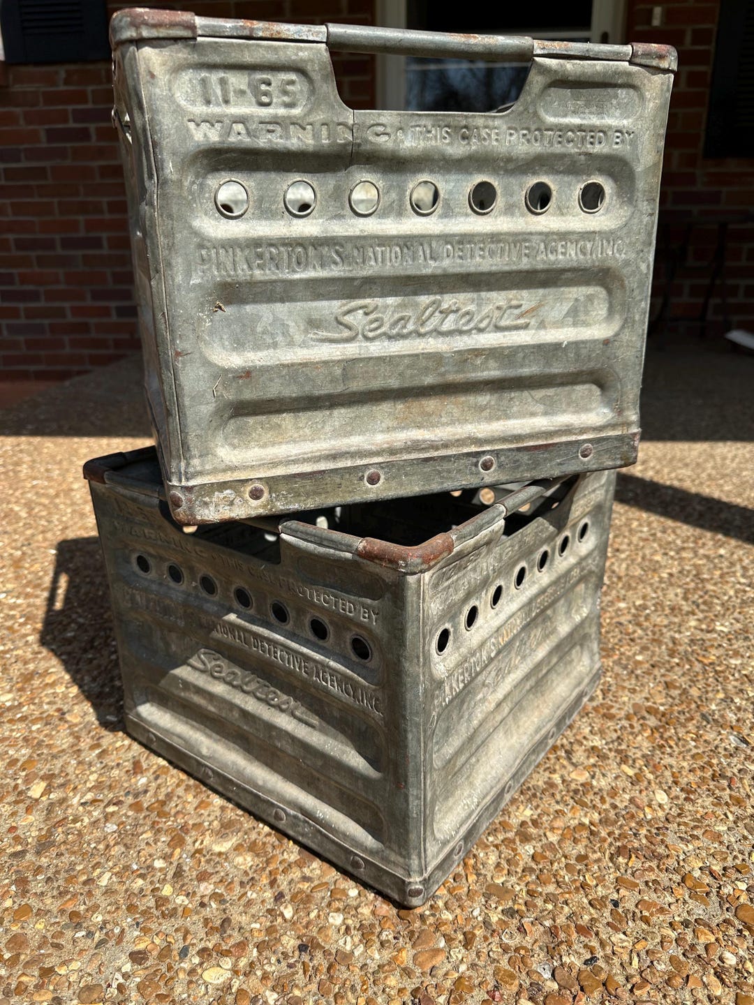 Vintage Meta Milk Crates, Sealtest Milk Metal Cube Crate, C1965, Milk ...