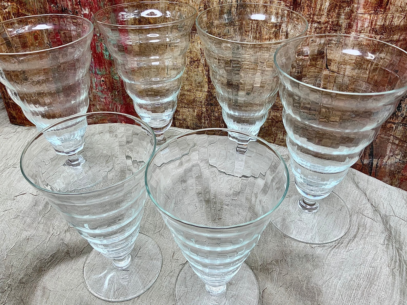 RARE Utility Glass Works Cambodia Ware Crystal Set of 6 Ice - Etsy