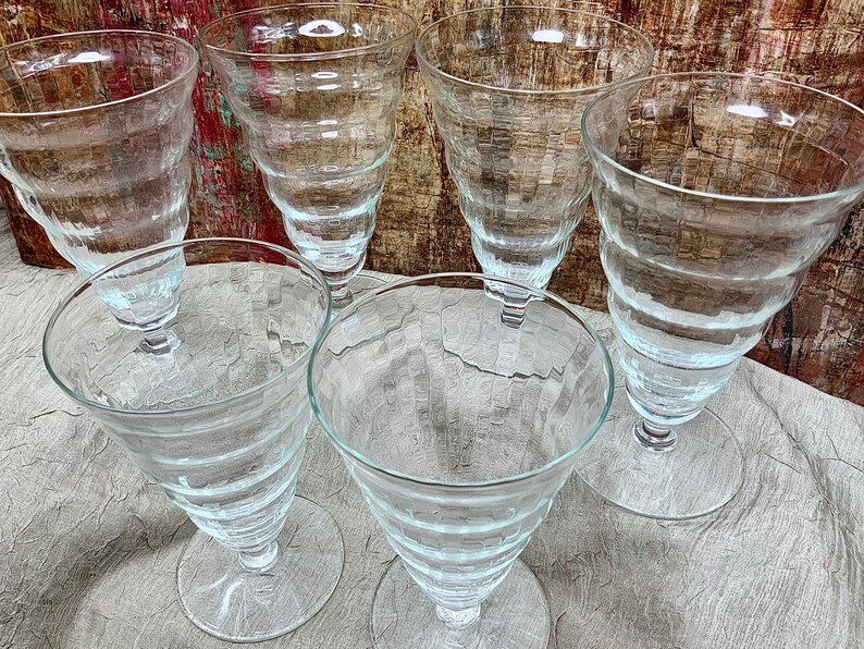 RARE Utility Glass Works Cambodia Ware Crystal Set of 6 Ice - Etsy