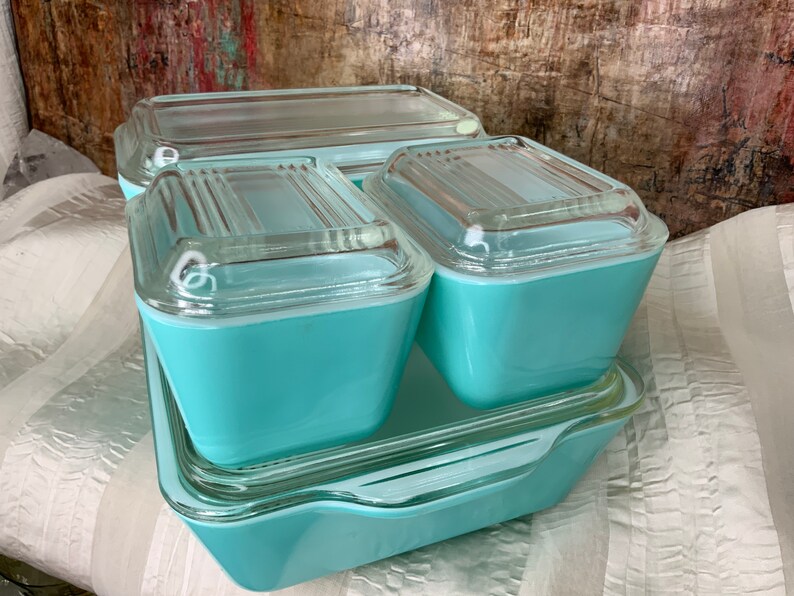 Vintage Pyrex Turquoise Robins Egg Blue Refrigerator | Etsy