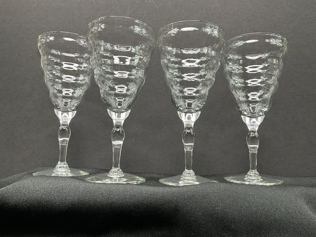 Vintage Utility Glass Works Cordials: Clear 4oz Wine Glasses, Set of 4 ...