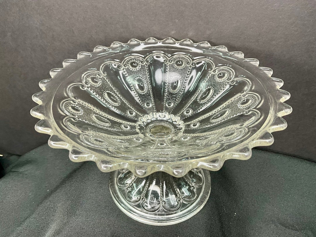 Vintage, EAPG, US Glass, Kansas, Jewel and Dewdrop, Pedestal Comport ...