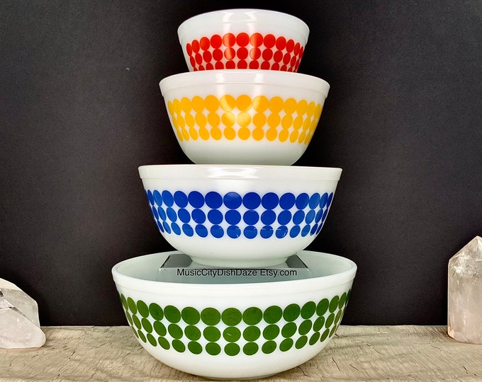 Green Dot Bowl, Pyrex Green Dot Bowl, Pyrex Dot, Bowl 404 - Etsy