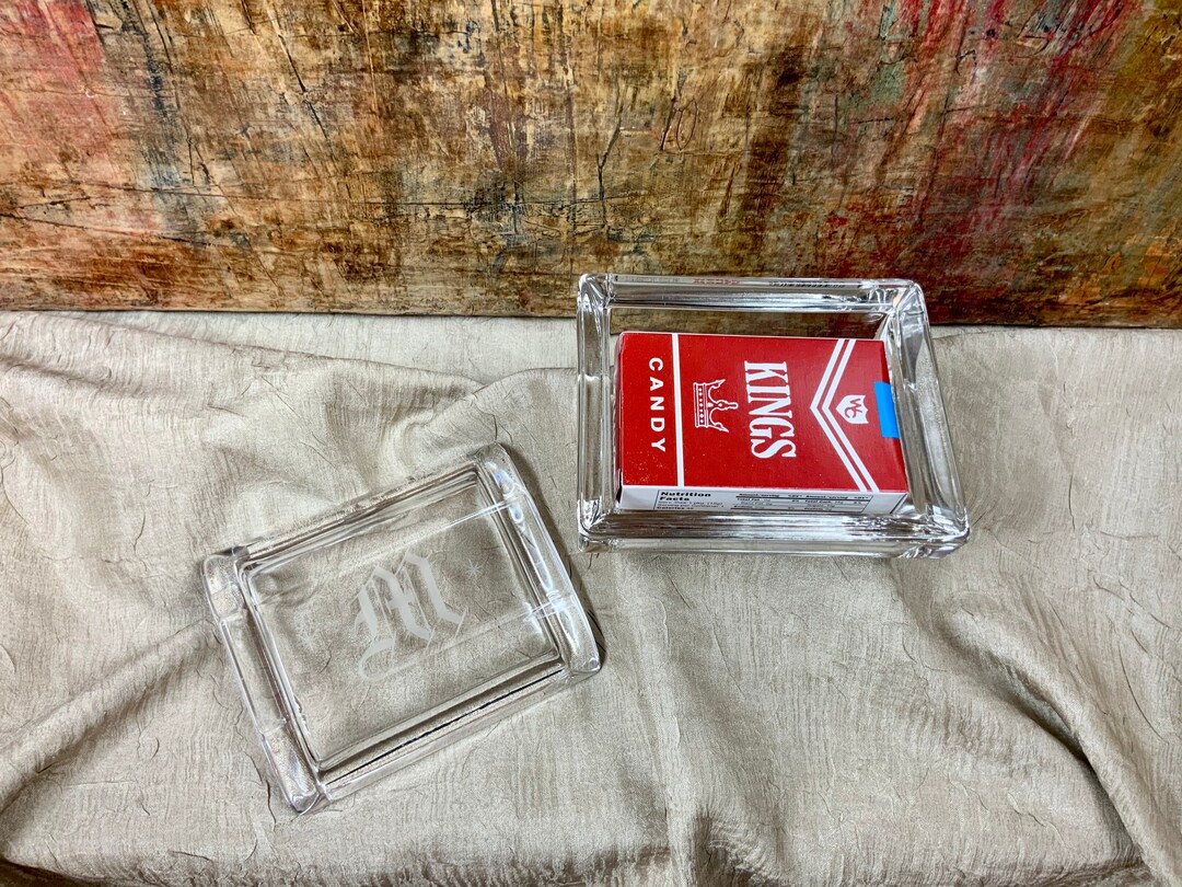 Duncan Miller Cigarette Box Monogram Glass Trinket Box - Etsy