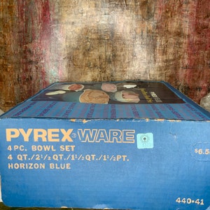 Vintage Pyrex Horizon Blue New in Box Cinderella Bowls, Set of 4 ...