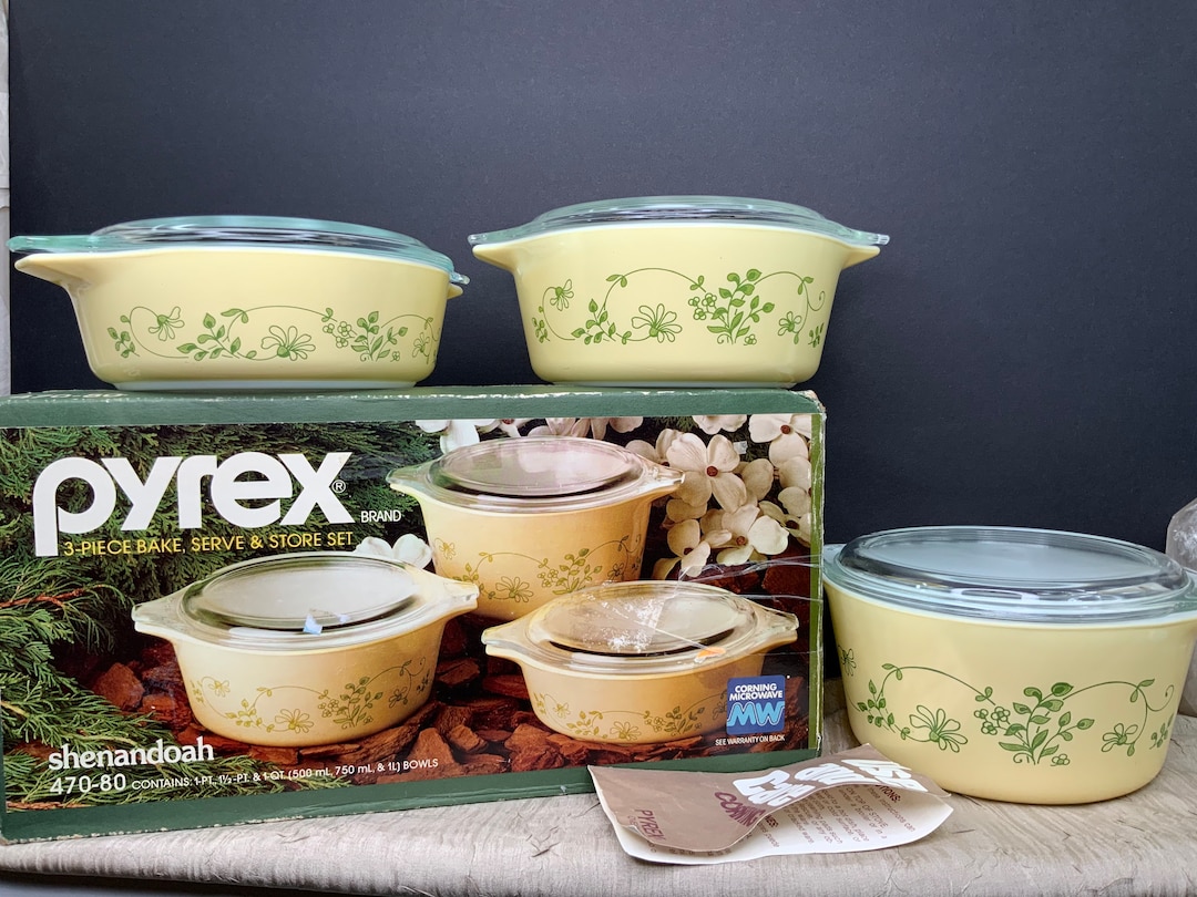 Vintage Pyrex Shenandoah Casserole Set, 470-80 Series, 471, 472, 473 ...