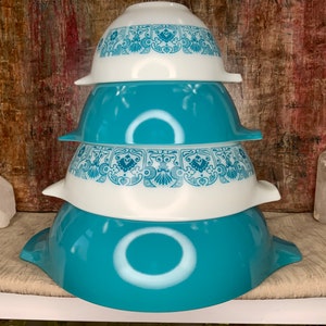 Vintage Pyrex Horizon Blue New in Box Cinderella Bowls, Set of 4 ...