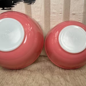 Vintage Pyrex Pink Mixing Bowl New in Original Box Set of 4, Never Used ...