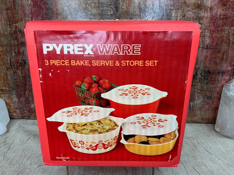 Vintage Pyrex Friendship Casserole Set New in Original Sealed - Etsy