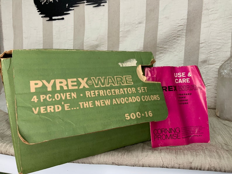 Vintage Pyrex Verde New in Box Refrigerator 8 Piece Set - Etsy