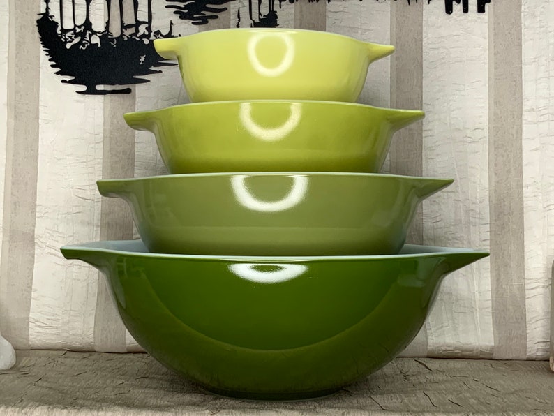 Vintage Pyrex Verde Green Cinderella Mixing Bowls Original - Etsy