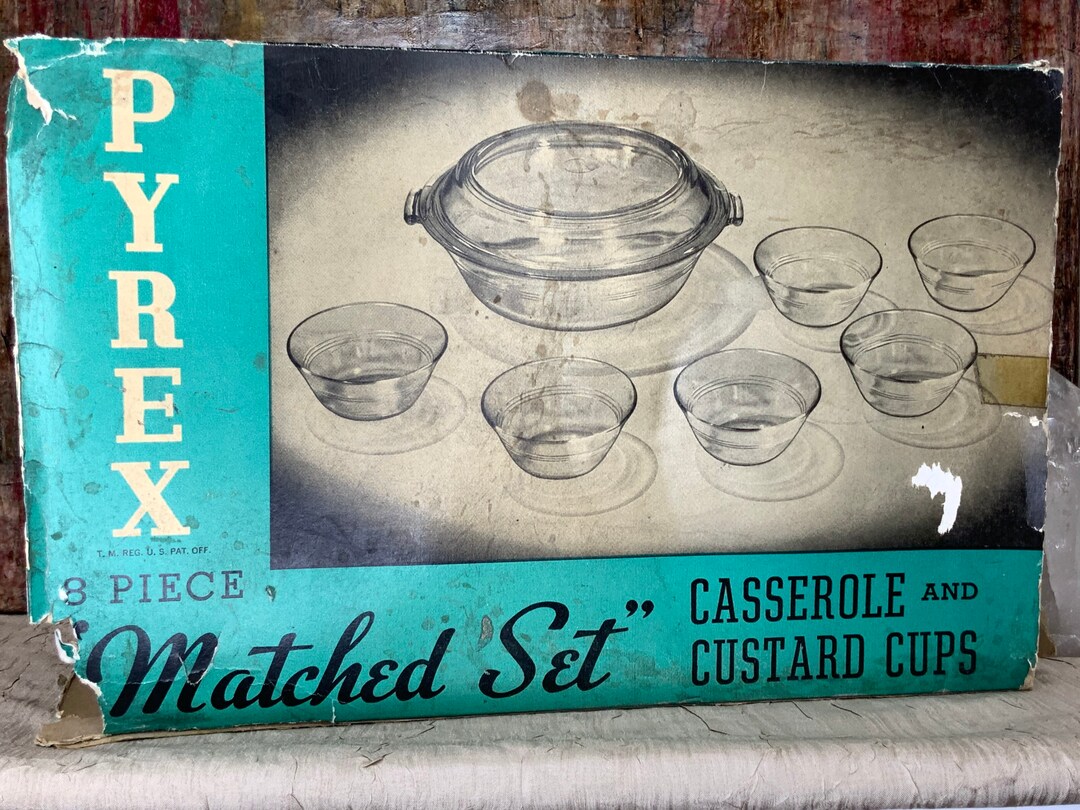 Pyrex Casserole Bake and Serve Set, Vintage 1940s Matched Set, New in ...
