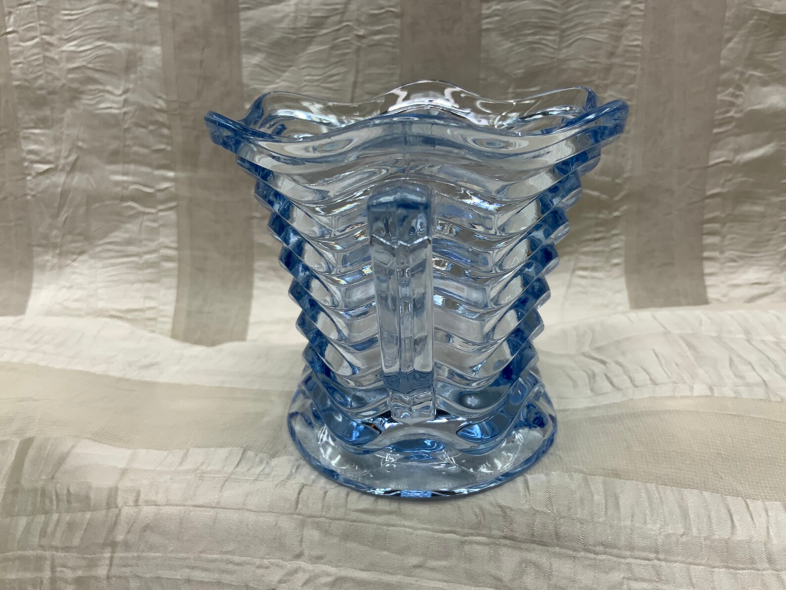 Duncan Miller Caribbean Blue Open Sugar Wavy Ribs Ice Blue | Etsy