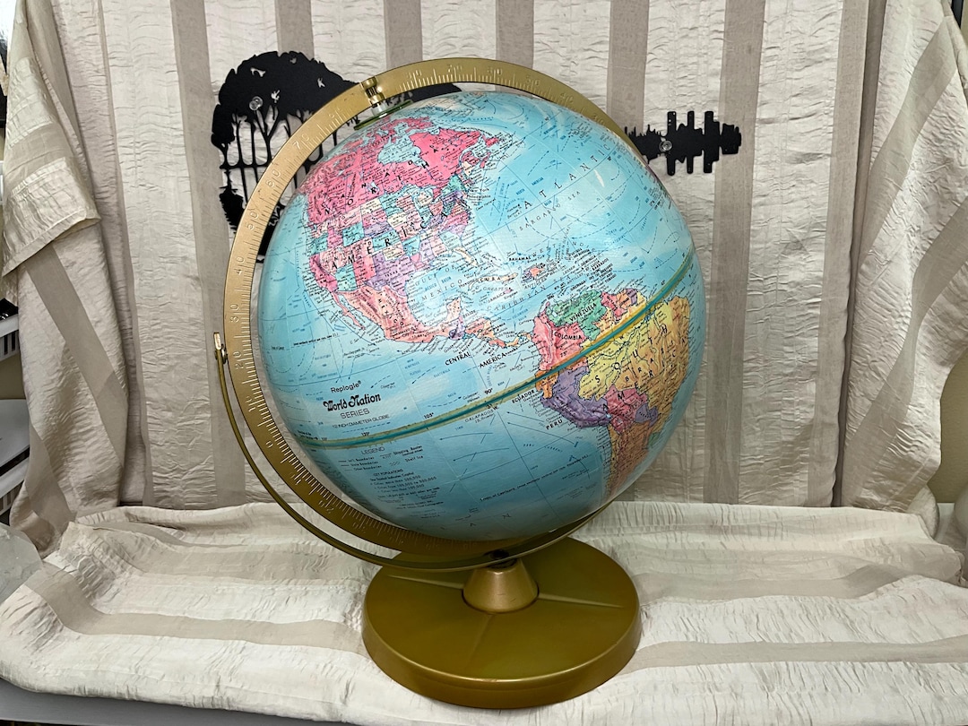 Vintage Replogle World Nation Series Globe: 1970s Table Top Decor - Etsy