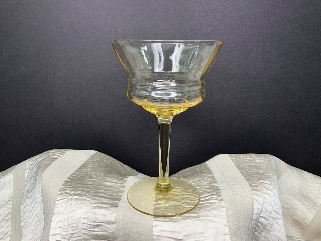 Vintage Tiffin Franciscan Tall Sherbet/champagne, Yellow, Topaz, Optic ...