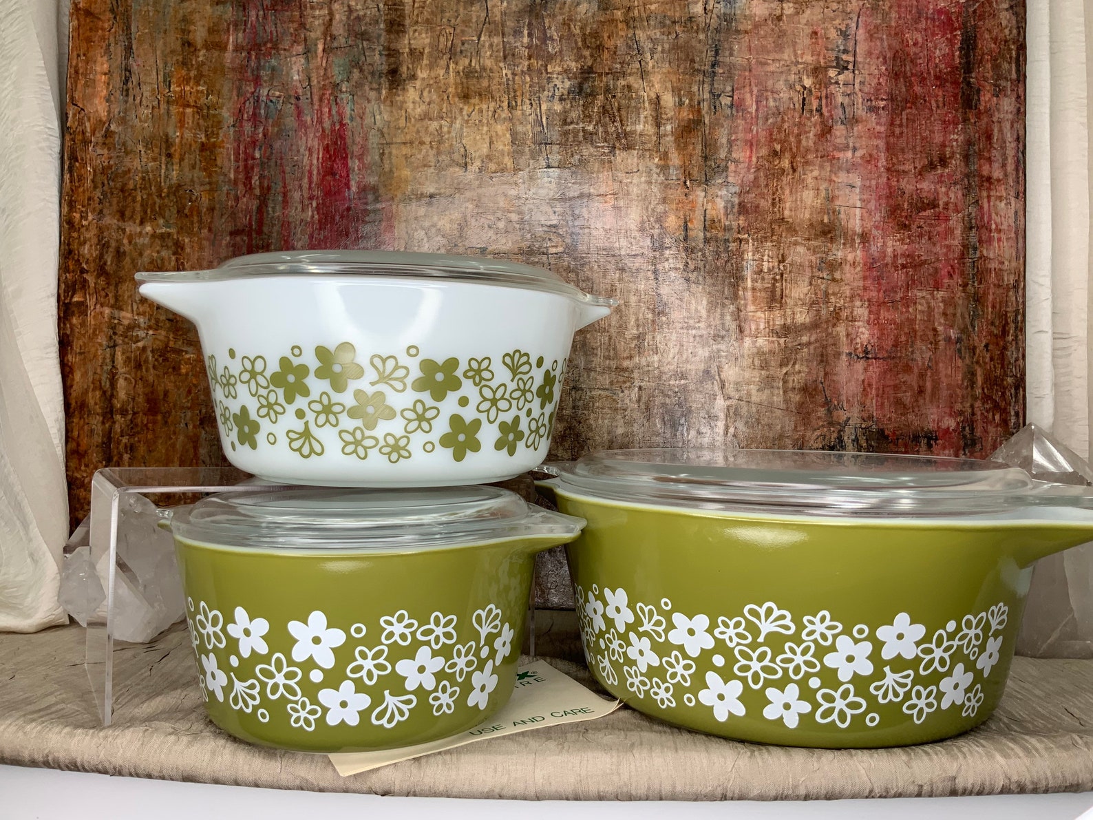 Vintage Pyrex Spring Blossom Green New in Box 480-1 Casserole - Etsy