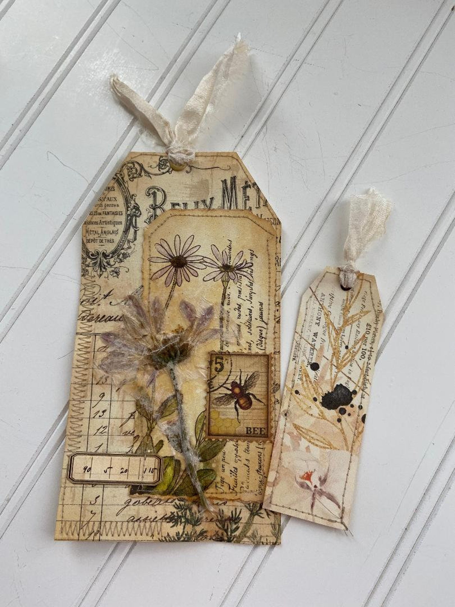 Tags Dried Flowers Pocket Junk Journal Free Shipping - Etsy