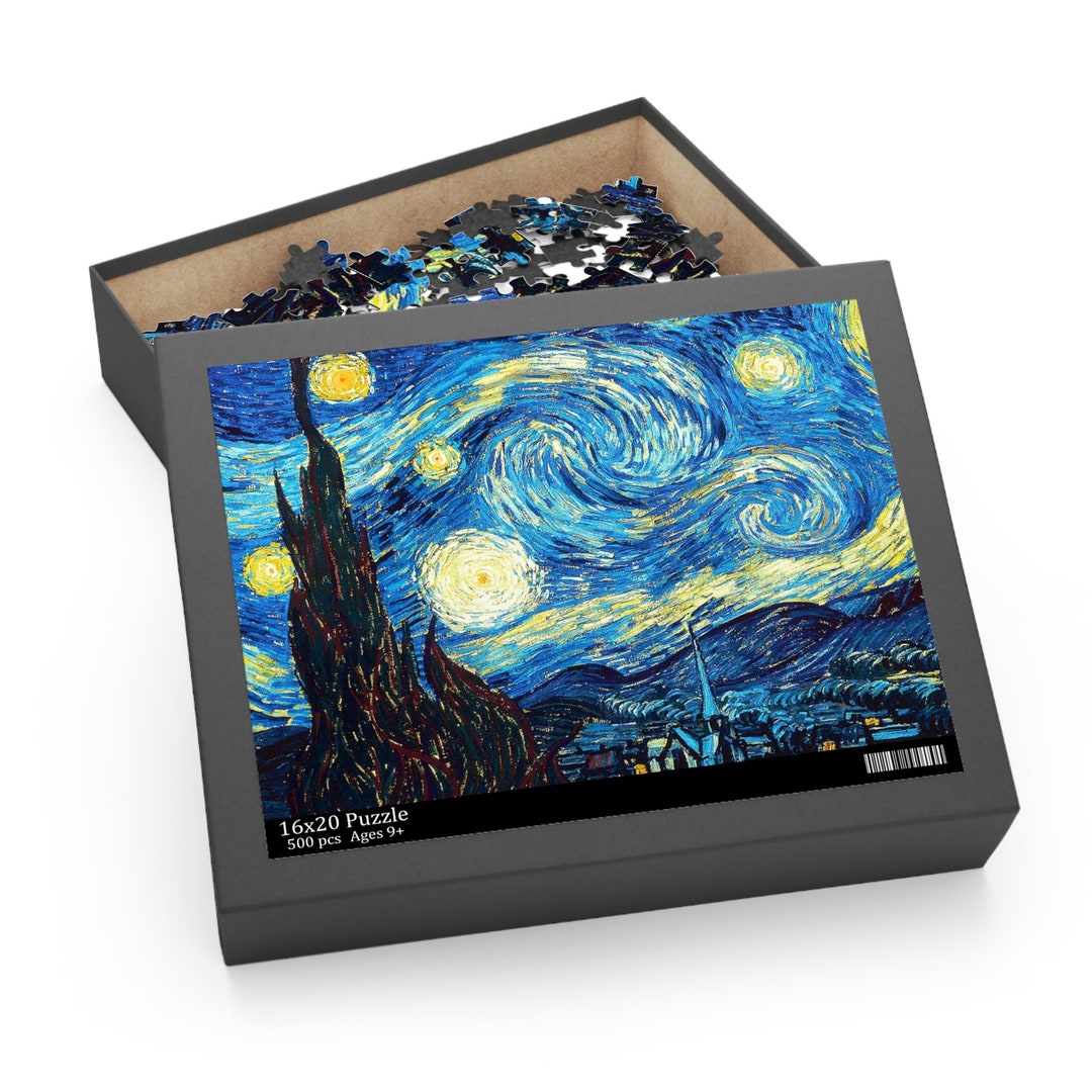 The Starry Night Puzzle, Van Gogh Art Puzzle, Art Puzzle for Kids, Fun ...