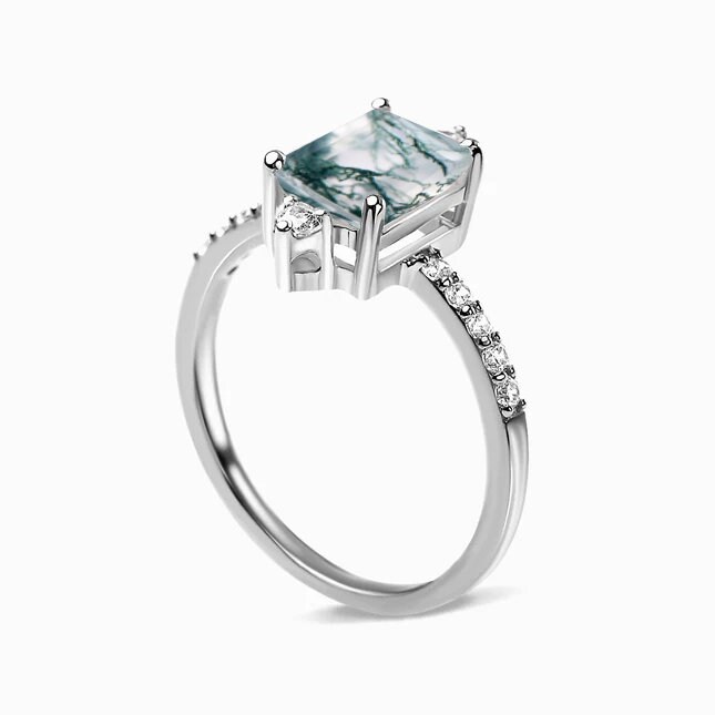 Agate Ring Octagon Shape Ring for Girls and Women - Etsy