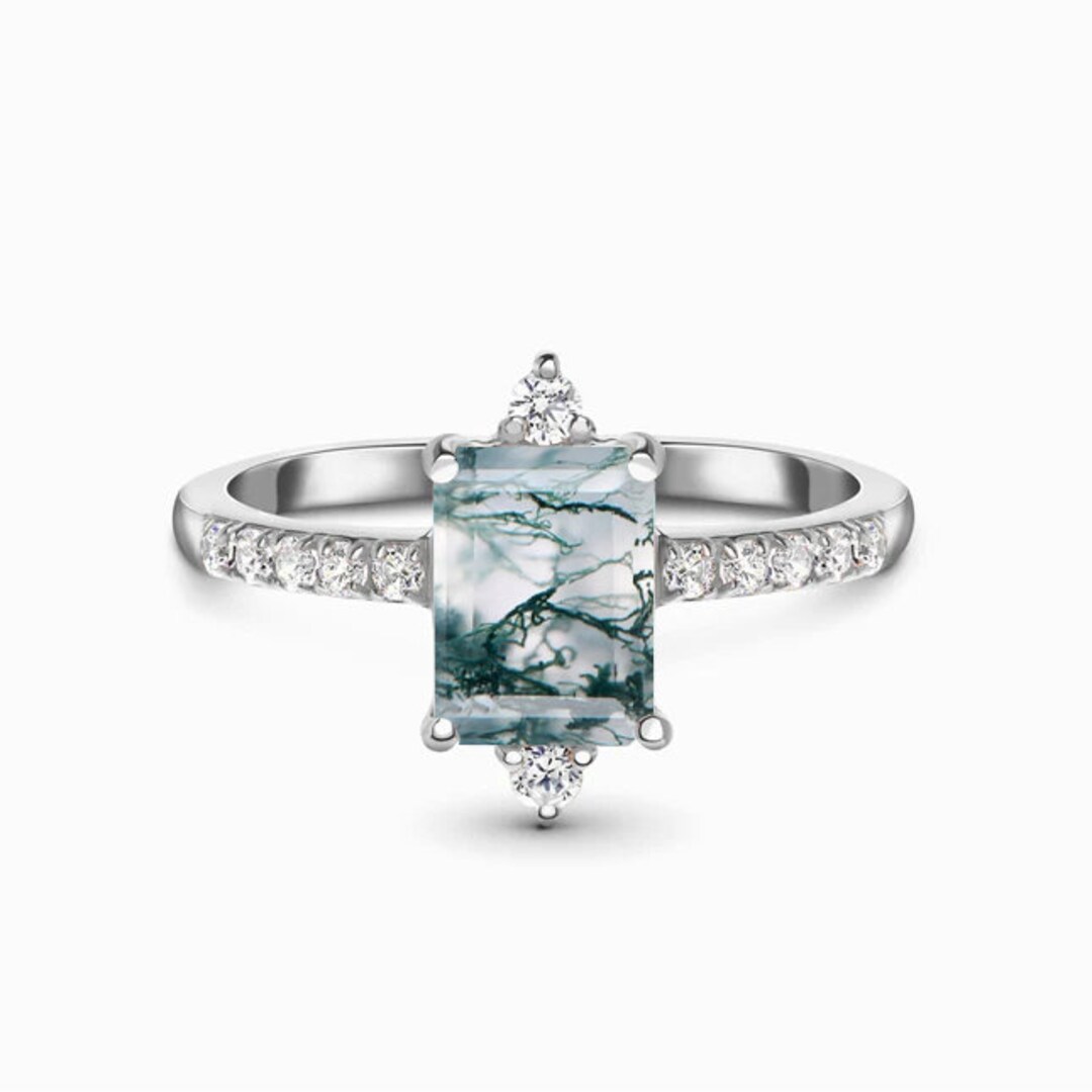 Agate Ring Octagon Shape Ring for Girls and Women - Etsy