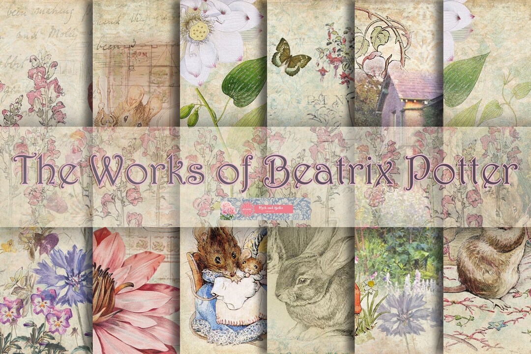 The WORKS of BEATRIX POTTER - Beautiful Junk Journal Kit, Ephemera Pack ...
