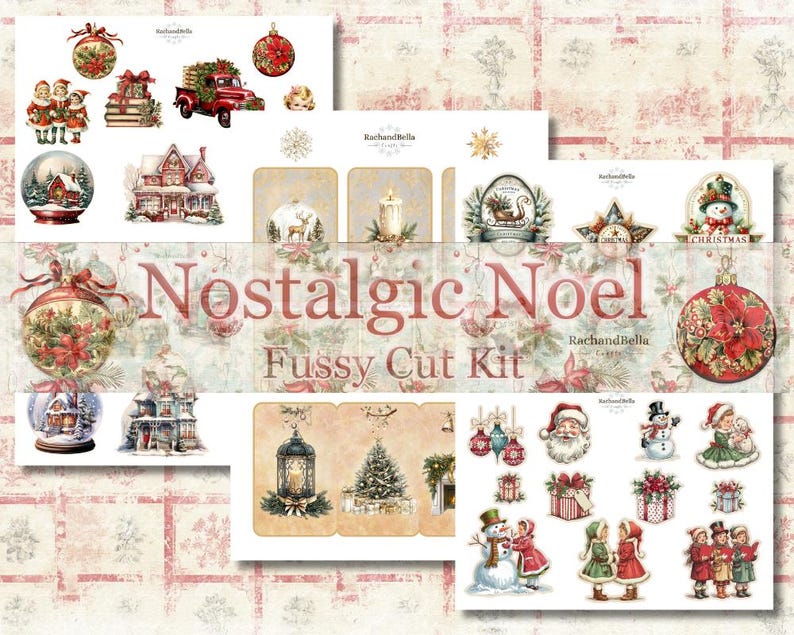 Nostalgic Noel Christmas Fussy Cut Kit - Junk Journal Pages ...