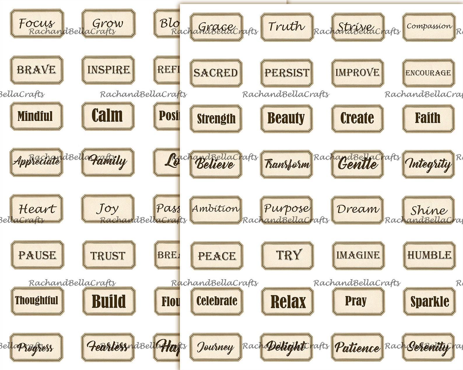 Positive and Encouraging Word Sentiments Ephemera for - Etsy