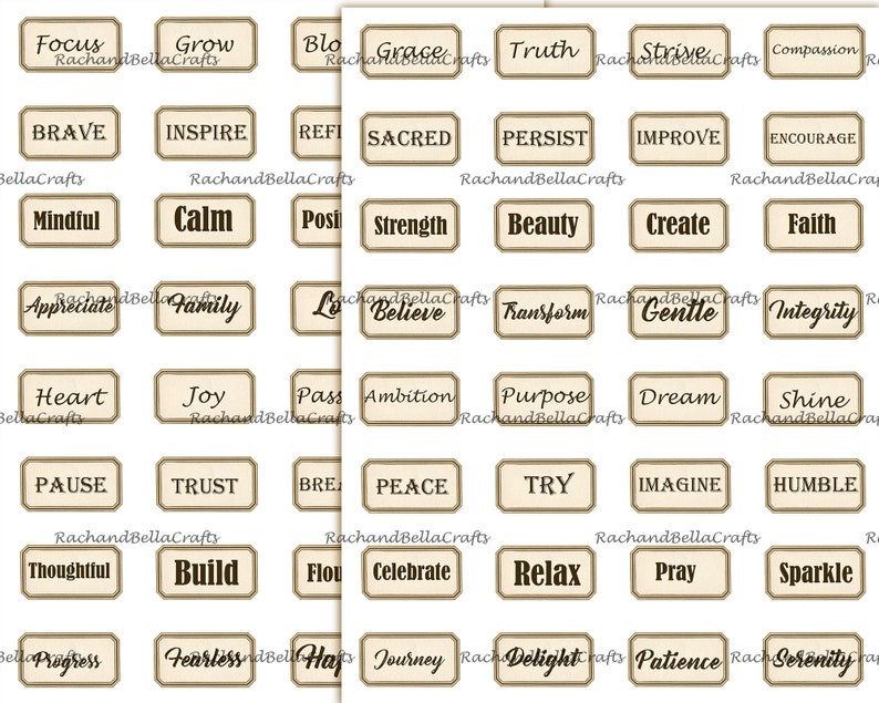 Positive and Encouraging Word Sentiments Ephemera for - Etsy