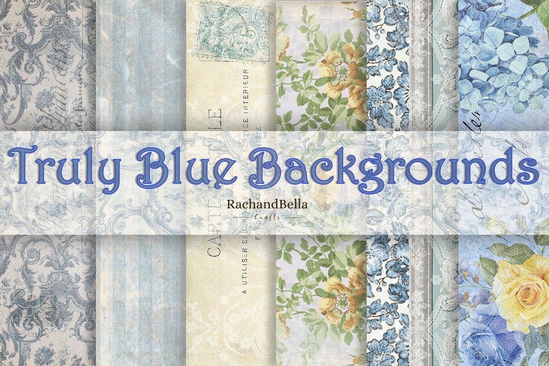 TRULY BLUE Backgrounds 8 Pages of Stunning Paper Designs -digital Kit ...