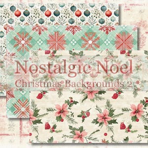 Nostalgic Noel Christmas Backgrounds Set 2 - Junk Journal Pages, Scrapbooking - Etsy